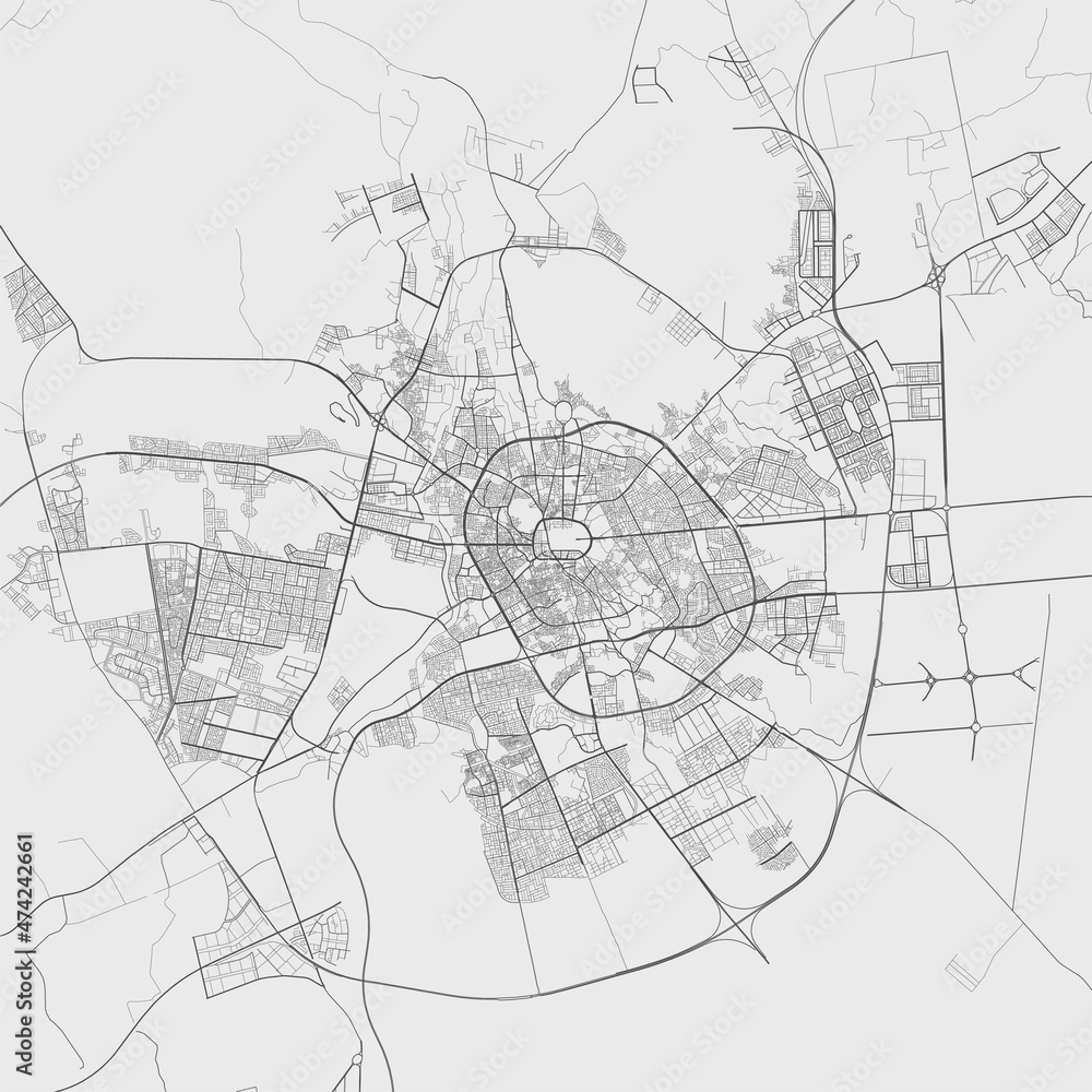 Medina vector map. Detailed map of Medina city administrative area ...