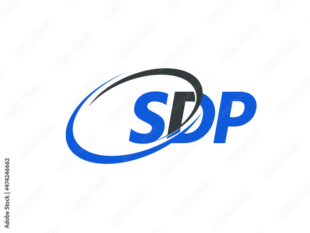 SDP letter creative modern elegant swoosh logo design Stock Vector ...