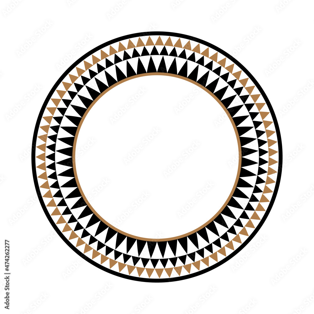 Ethnic african tribal round vector art frame Stock Vector | Adobe Stock