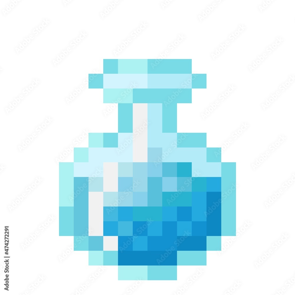 Blue potion pixel art. Vector Picture. Stock Vector | Adobe Stock