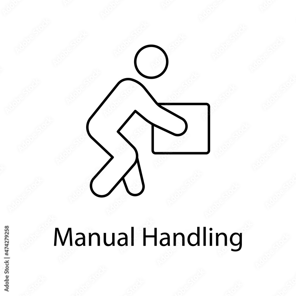 Manual Handling vector outline icon for web design isolated on white ... Manual Handling vector outline icon for web design isolated on white ...