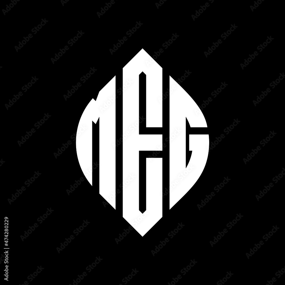 MEG circle letter logo design with circle and ellipse shape. MEG ...