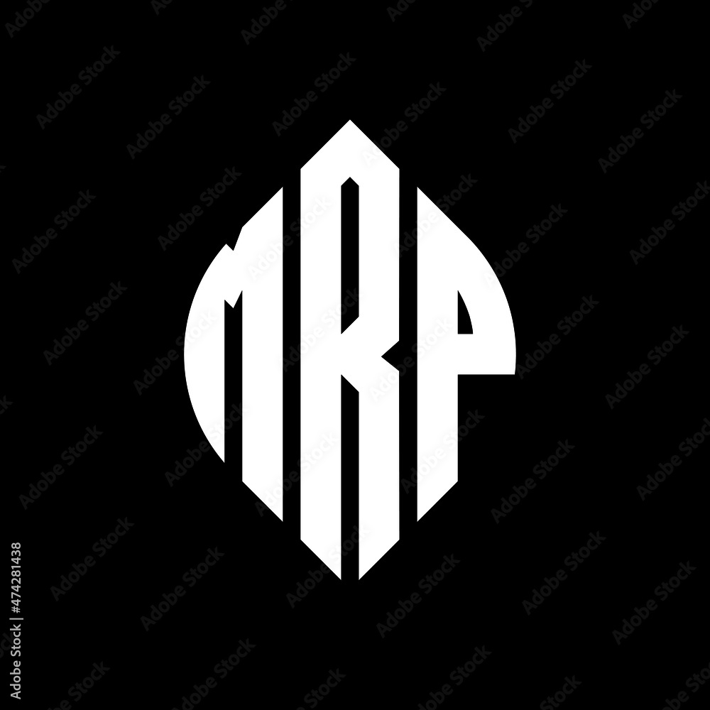 MRP circle letter logo design with circle and ellipse shape. MRP ...