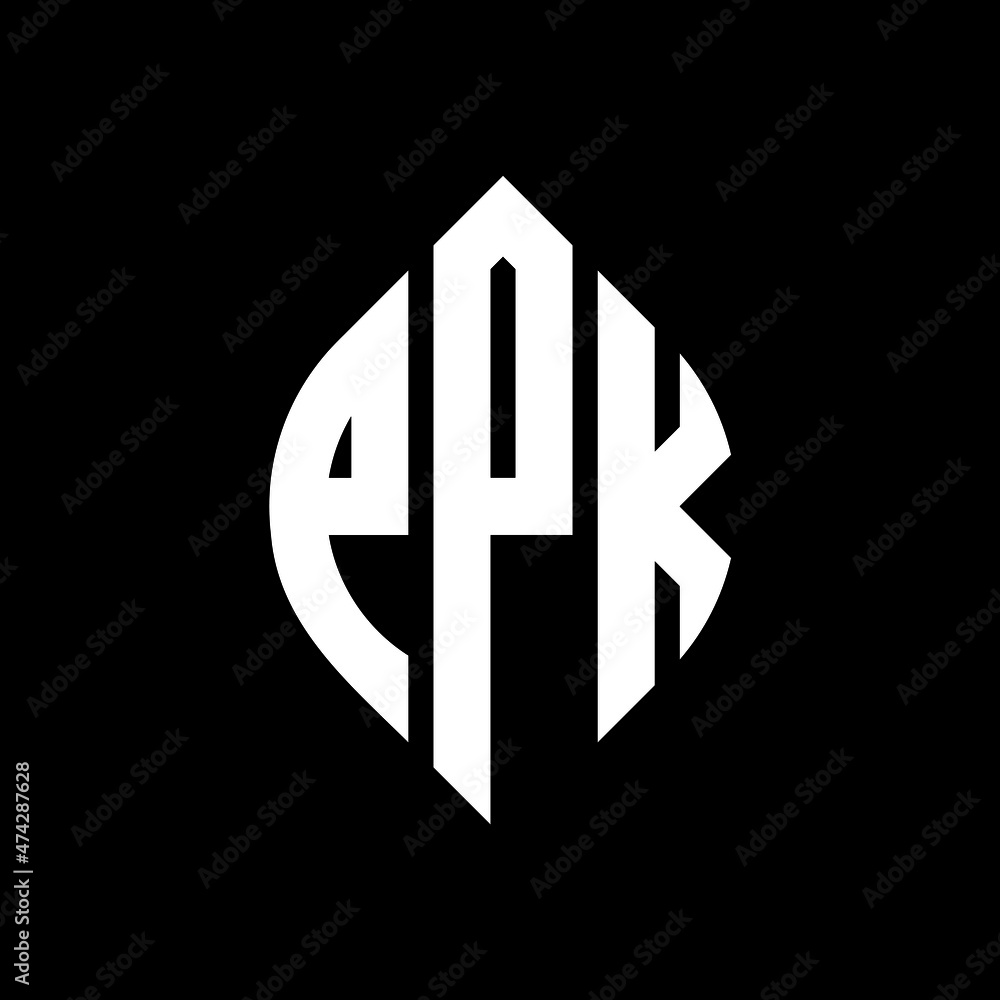 PPK circle letter logo design with circle and ellipse shape. PPK ...