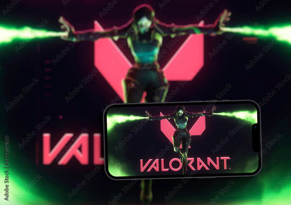 Valorant mobile game app on iPhone 13 Pro smartphone screen with the ...