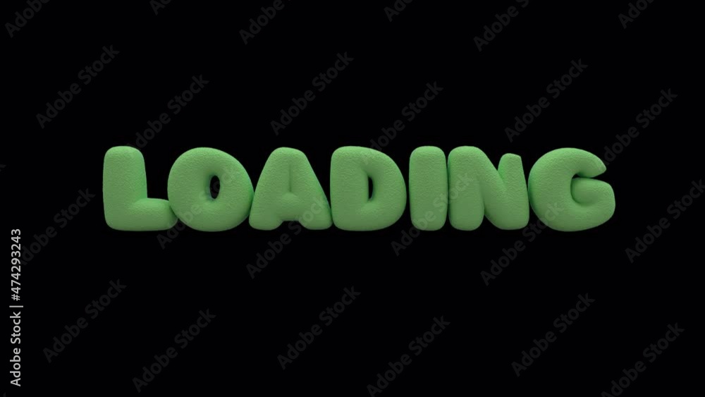 cartoon 3d loading, alpha channel, bulge effect with looped motion ...