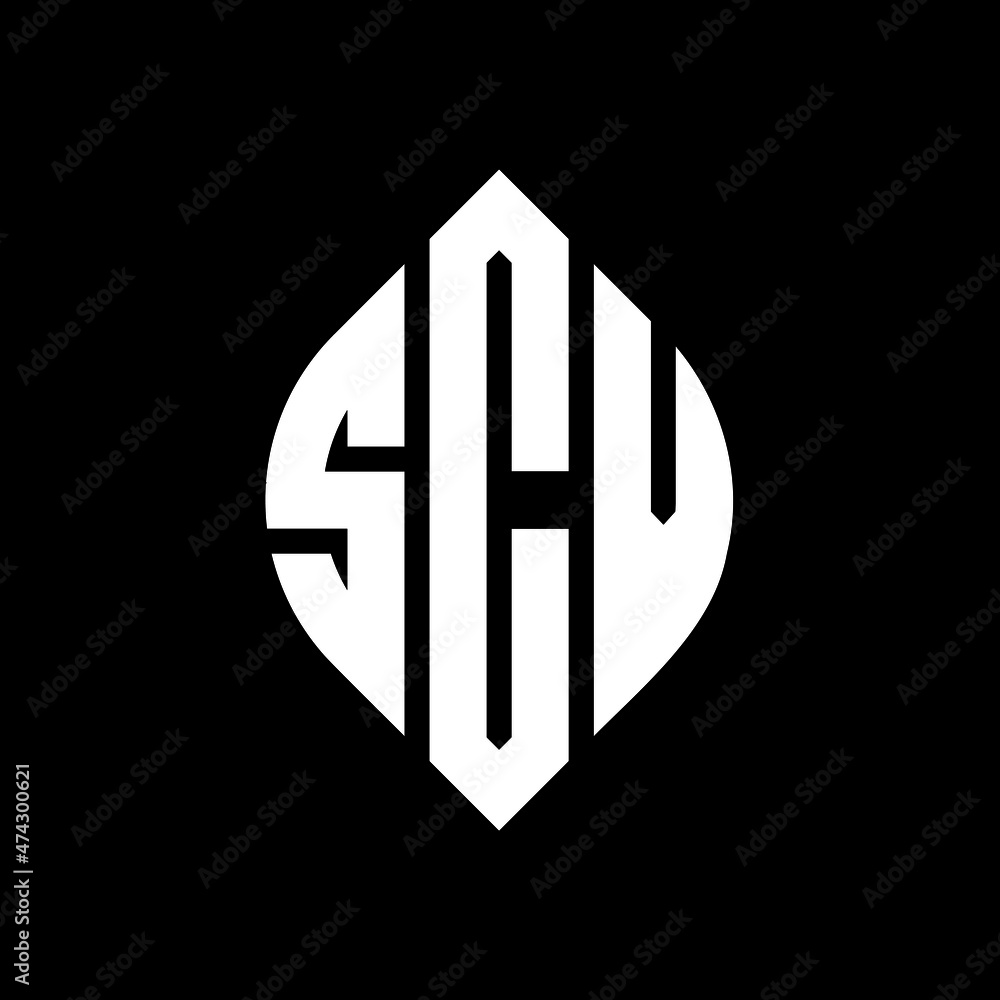 SCV circle letter logo design with circle and ellipse shape. SCV ...