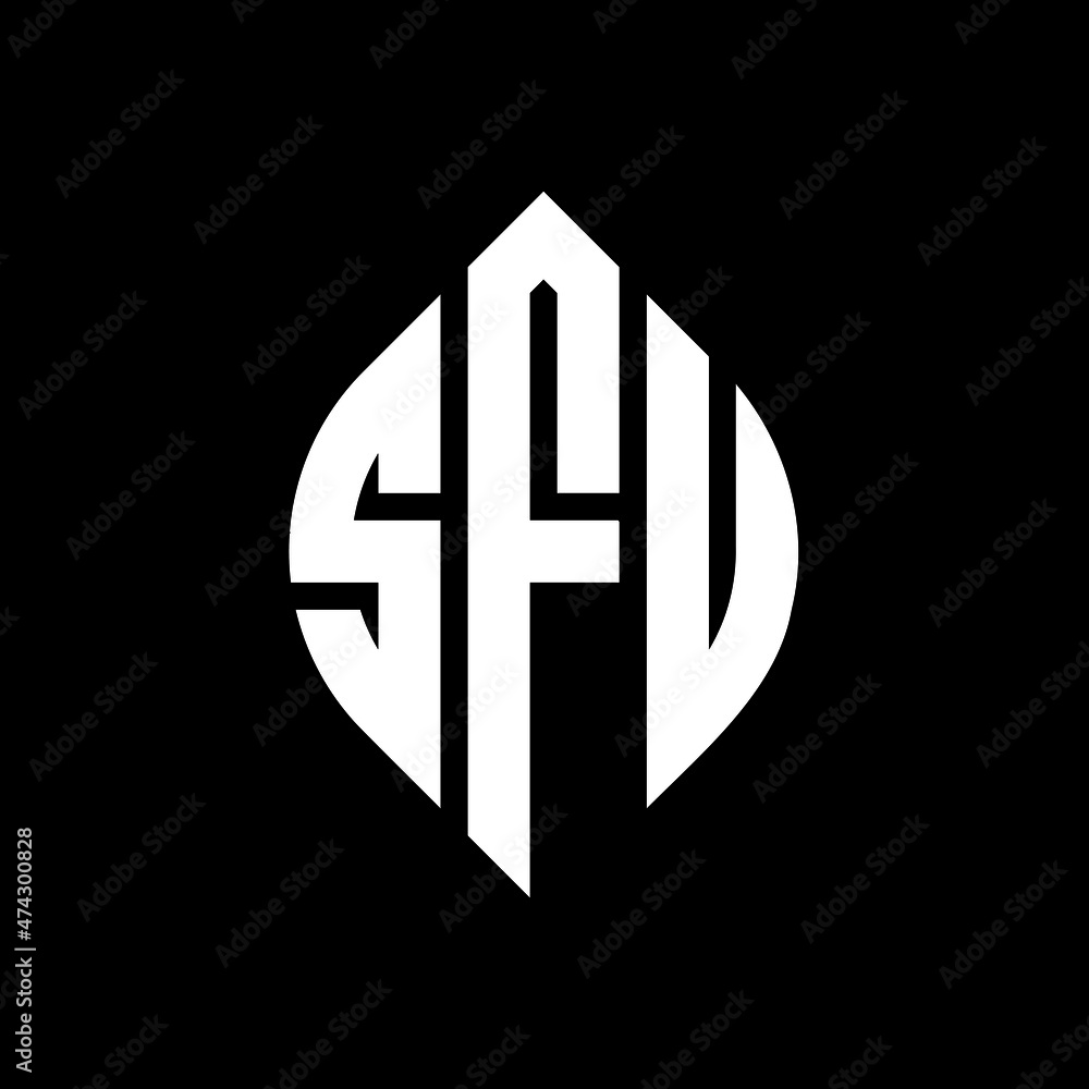 SFU circle letter logo design with circle and ellipse shape. SFU ...