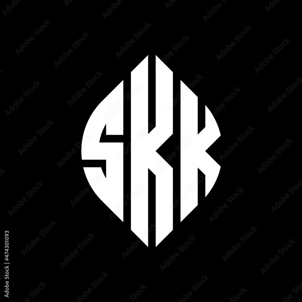 SKK circle letter logo design with circle and ellipse shape. SKK ...