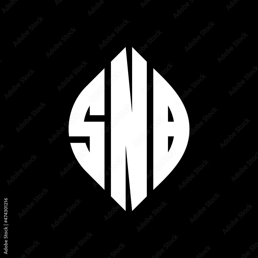 SNB circle letter logo design with circle and ellipse shape. SNB ...