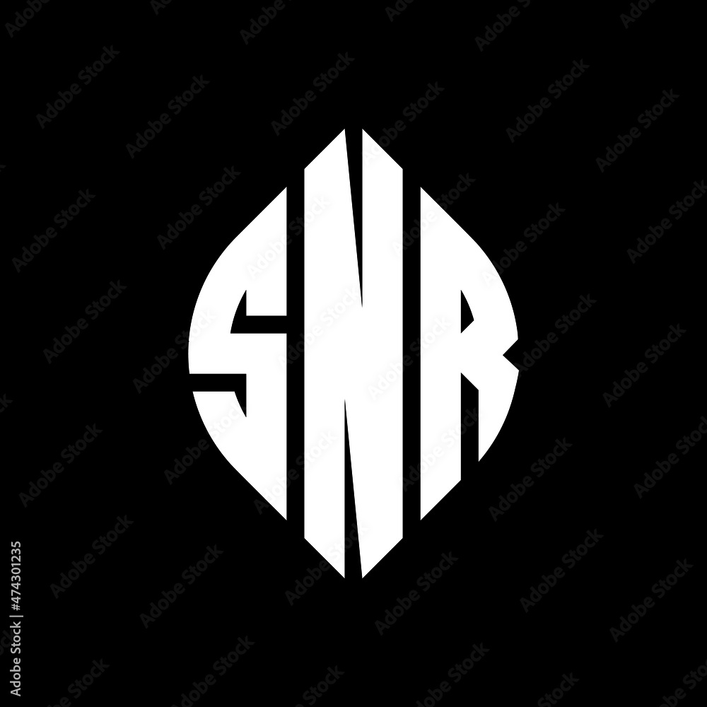SNR circle letter logo design with circle and ellipse shape. SNR ...