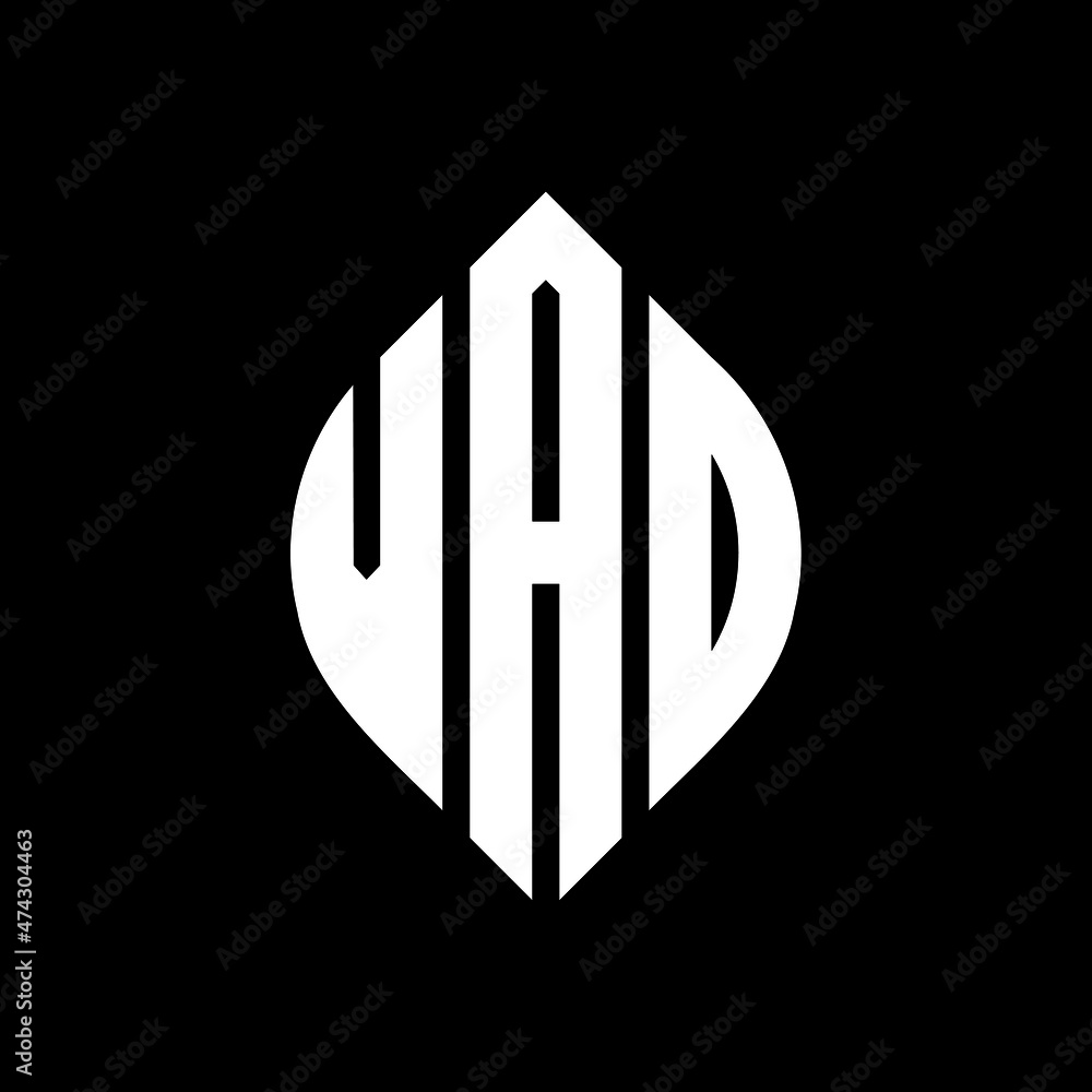 VAD circle letter logo design with circle and ellipse shape. VAD ...