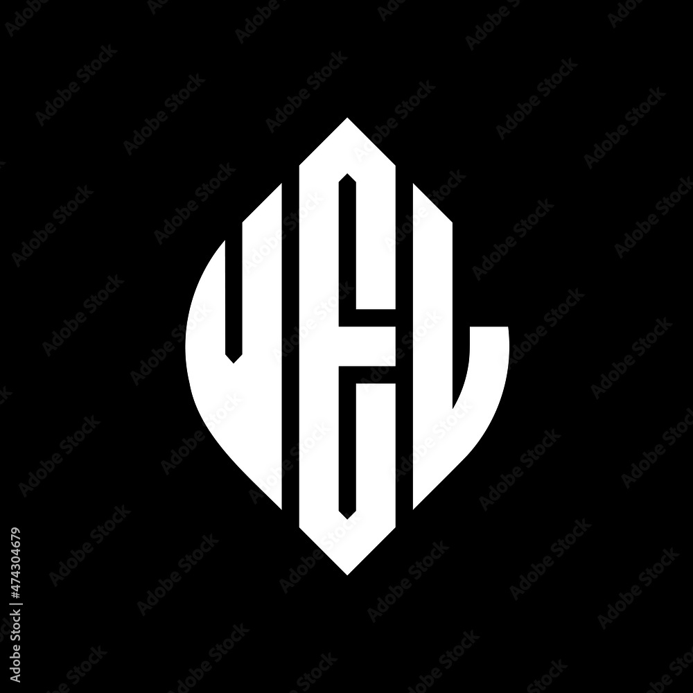 VEL circle letter logo design with circle and ellipse shape. VEL ...