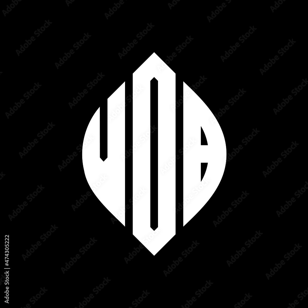 VOB circle letter logo design with circle and ellipse shape. VOB ...
