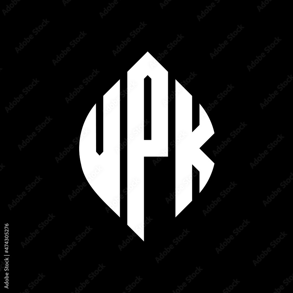 VPK circle letter logo design with circle and ellipse shape. VPK ...