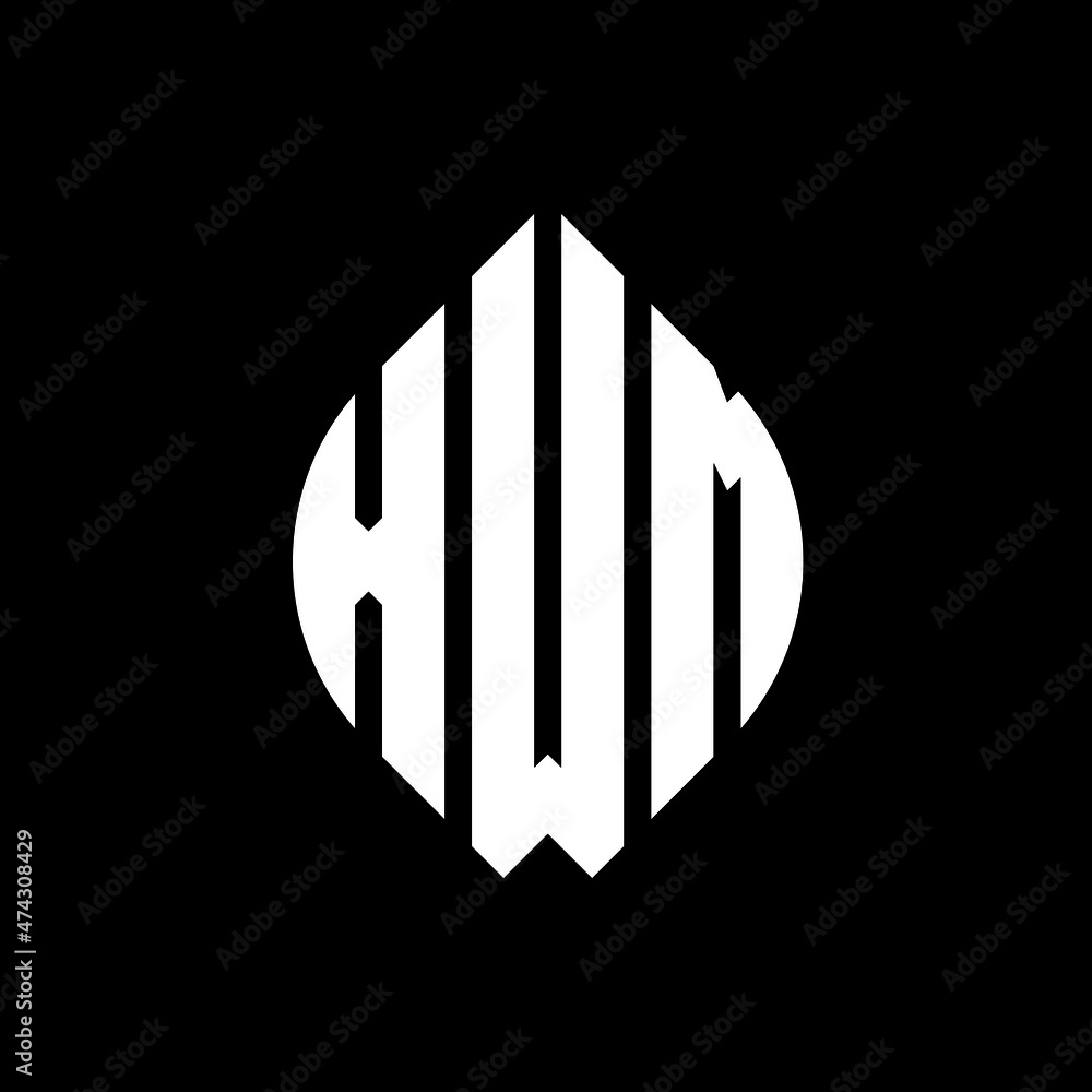 XWM circle letter logo design with circle and ellipse shape. XWM ...
