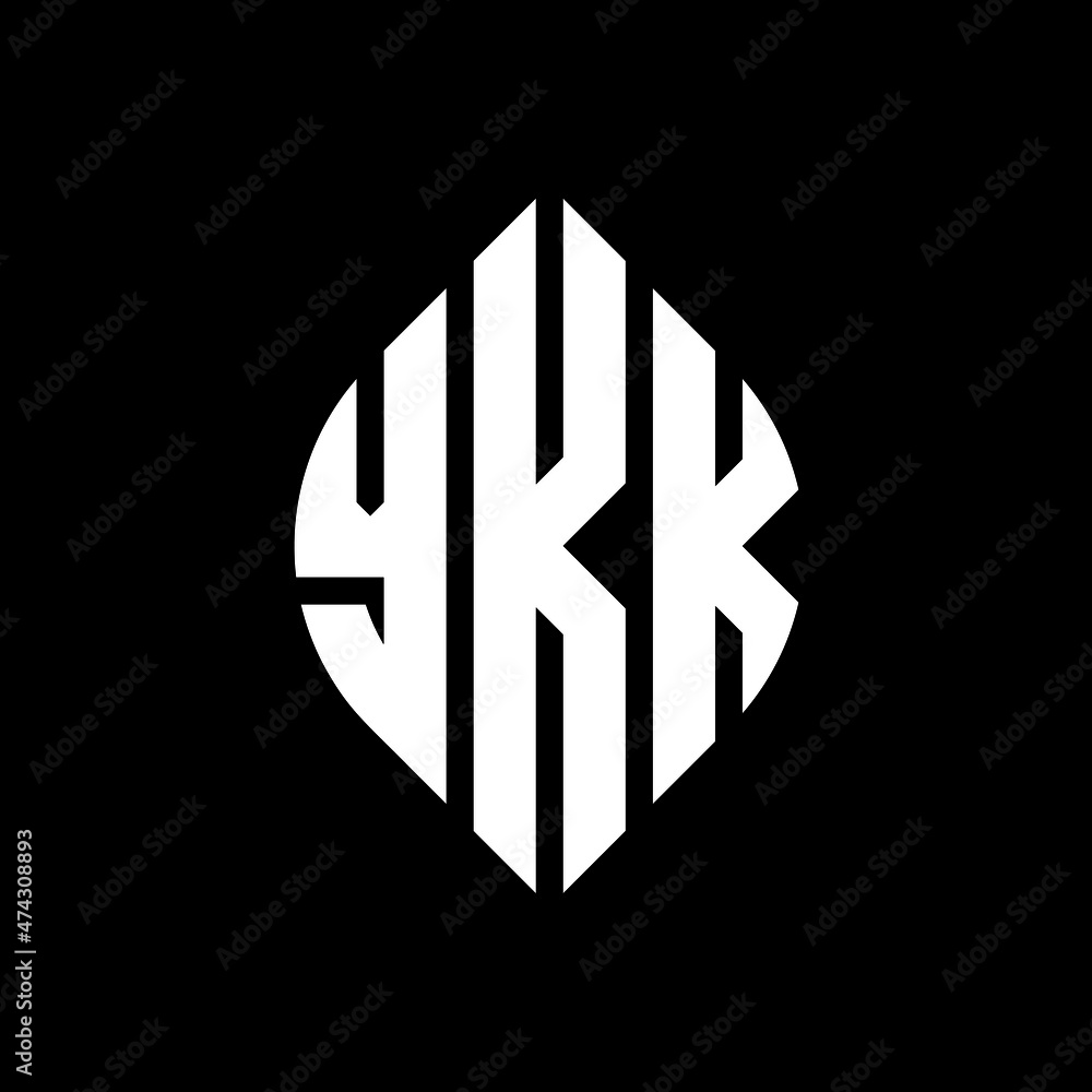 YKK circle letter logo design with circle and ellipse shape. YKK ...