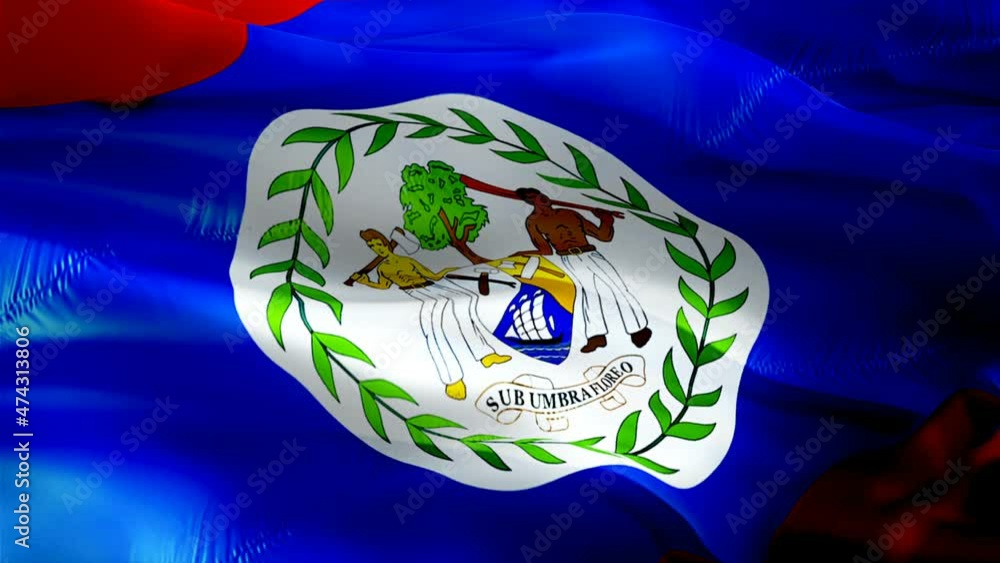 Belizean flag. 3d Belize sign waving video. Flag of Belize holiday ...