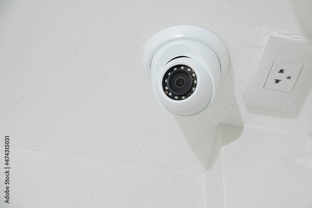 CCTV on the ceiling, CCTV camera for security in the house. CCTV camera ...