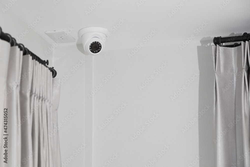CCTV on the ceiling, CCTV camera for security in the house. CCTV camera ...