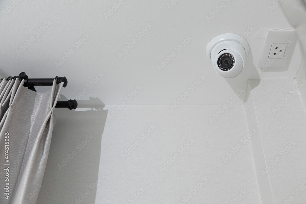 CCTV on the ceiling, CCTV camera for security in the house. CCTV camera ...