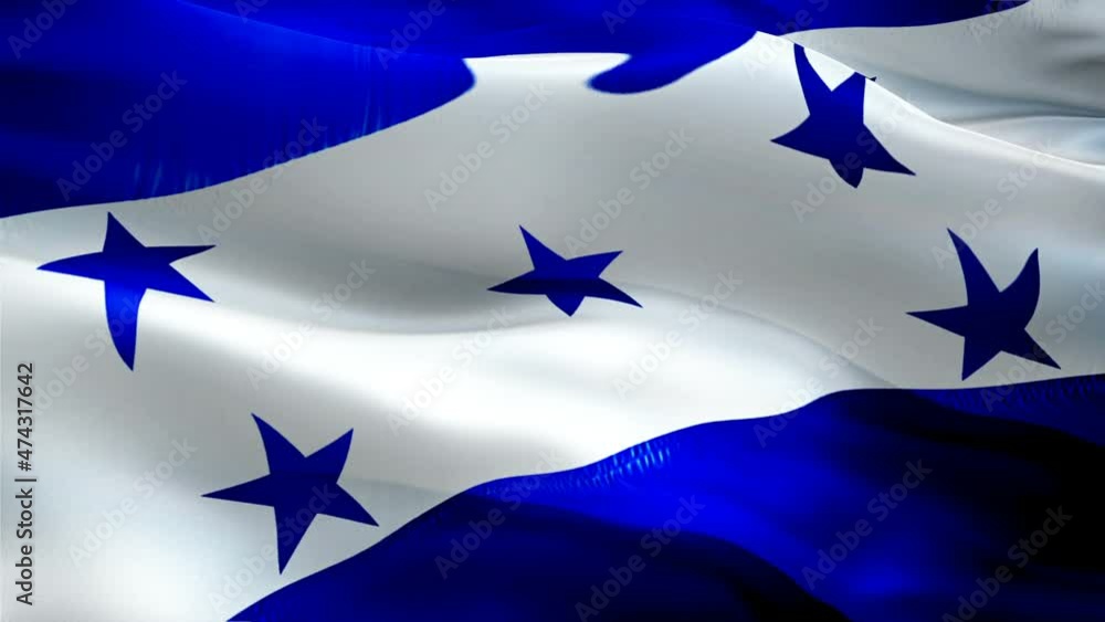 Honduran flag. 3d Honduras sign waving video. Flag of Honduras seamless ...