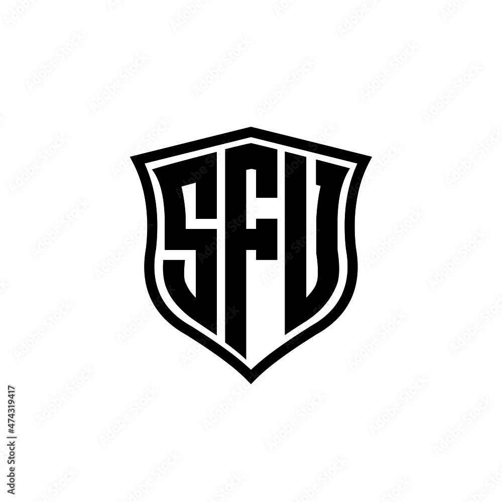 SFU letter logo design with white background in illustrator, vector ...