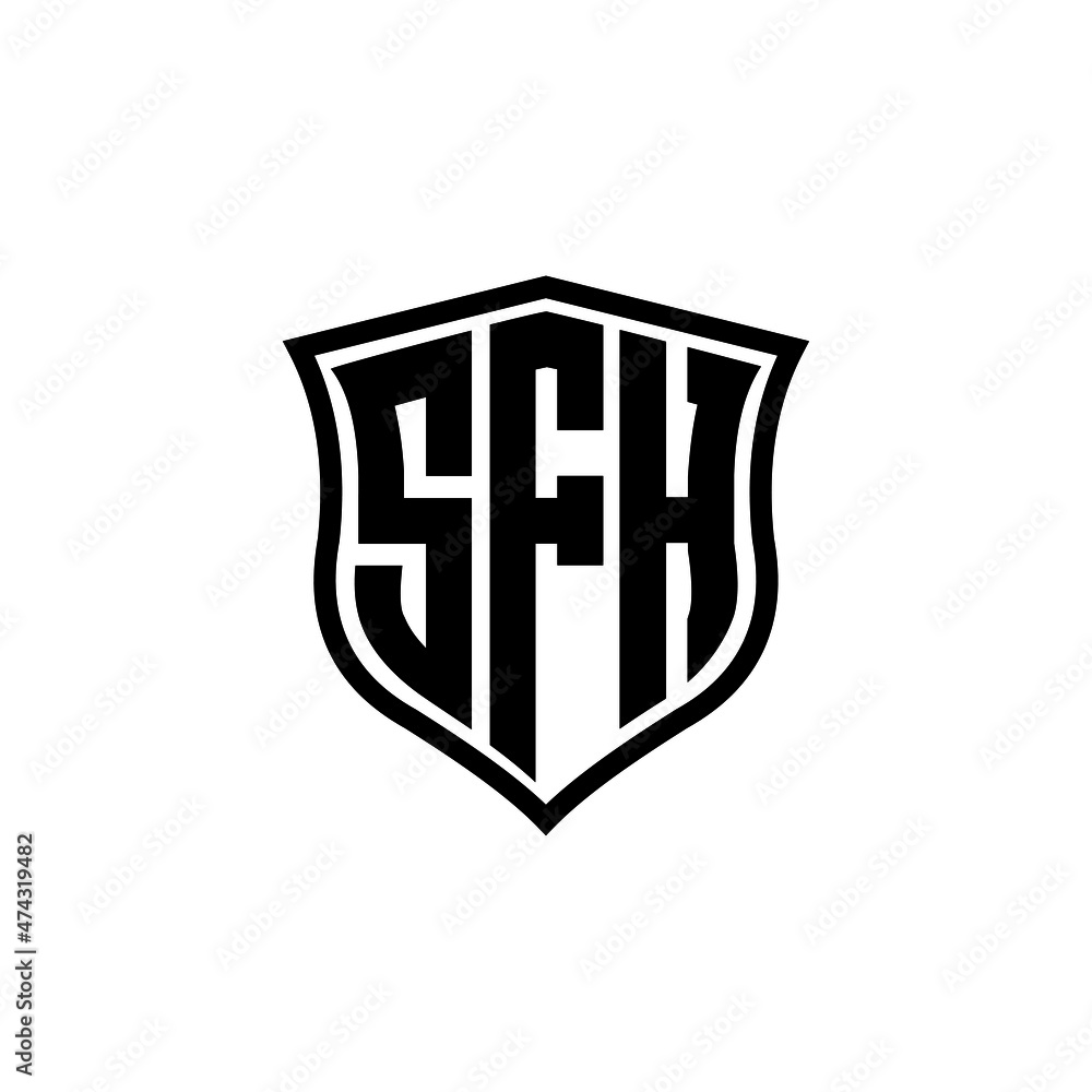 SFH letter logo design with white background in illustrator, vector ...