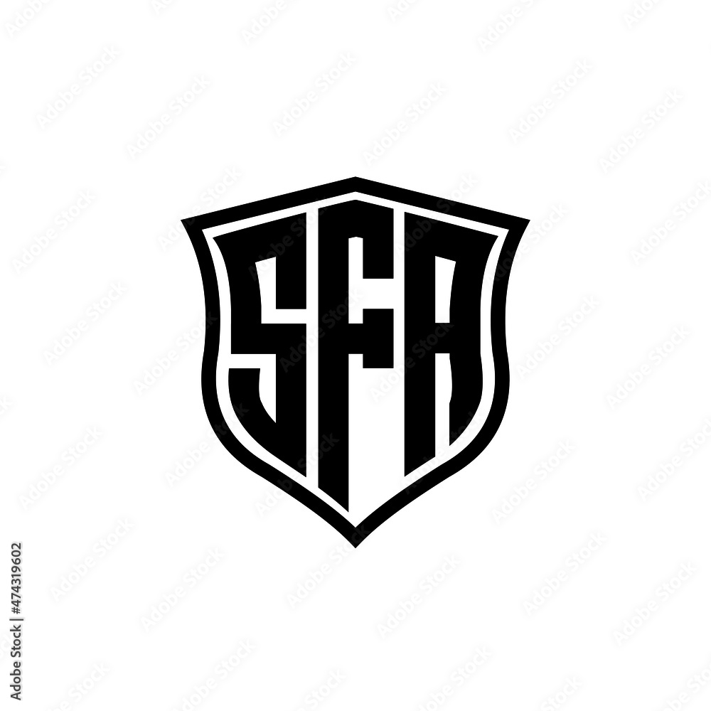 SFA letter logo design with white background in illustrator, vector ...