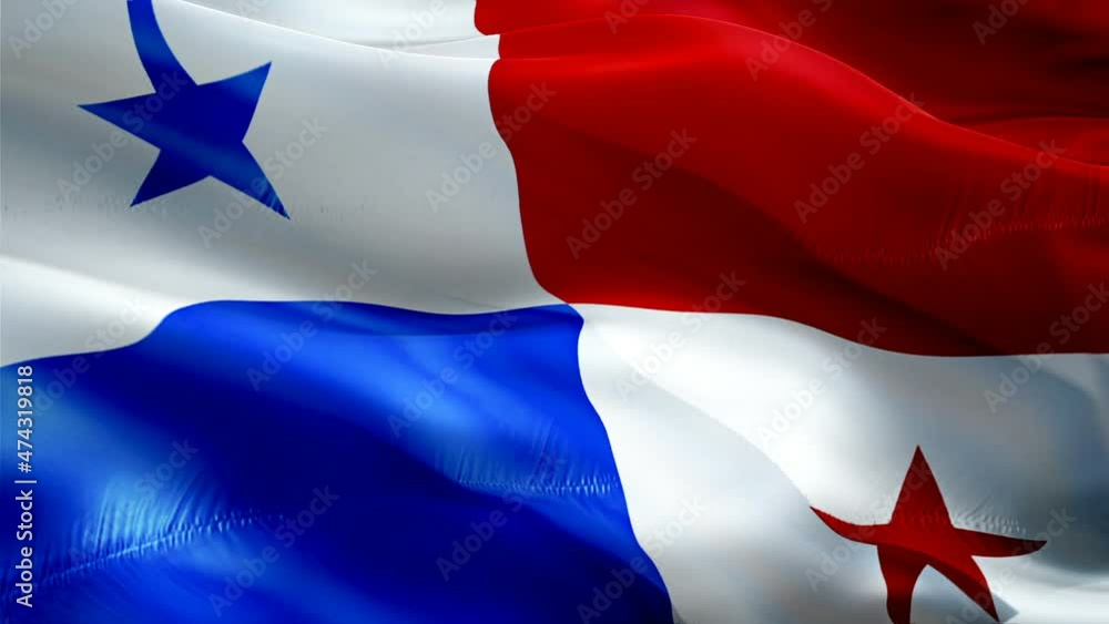 Panama flag video. National 3d Panamanian Flag Slow Motion video ...