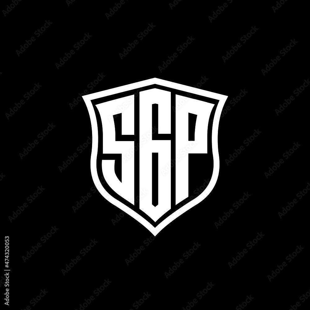 SGP letter logo design with black background in illustrator, vector ...