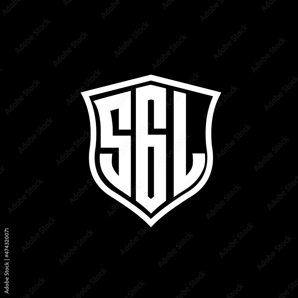 SGL letter logo design with black background in illustrator, vector ...