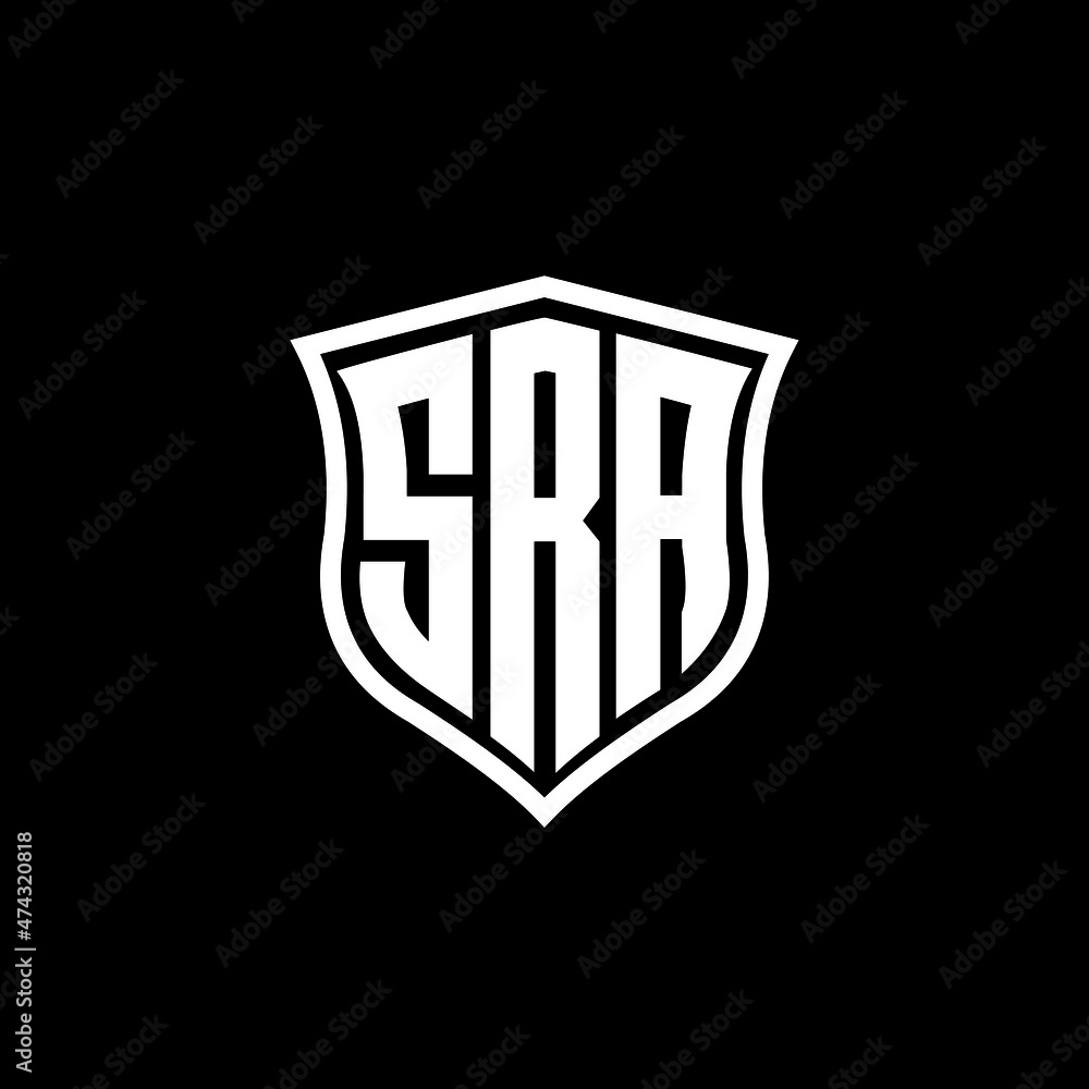 SRA letter logo design with black background in illustrator, vector ...