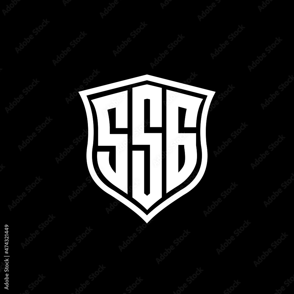 SSG letter logo design with black background in illustrator, vector ...