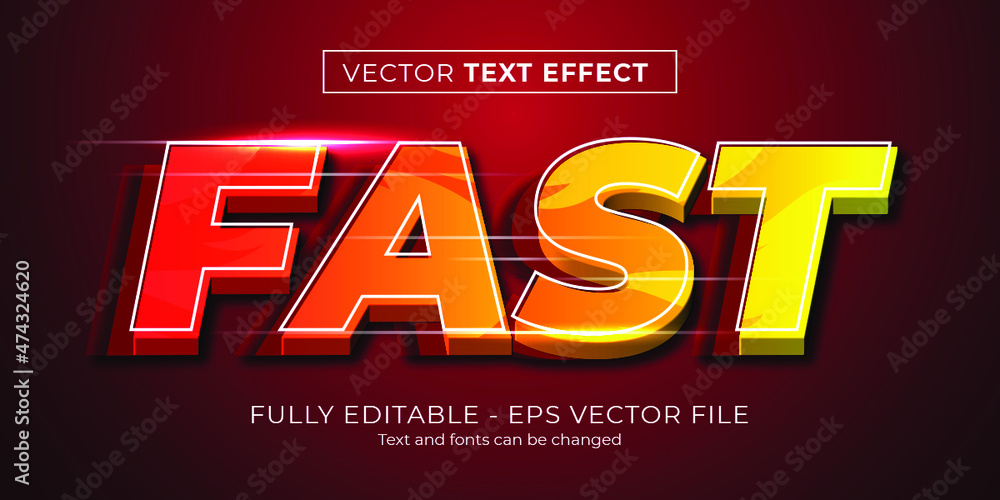 Modern fast text style effect Stock Vector | Adobe Stock