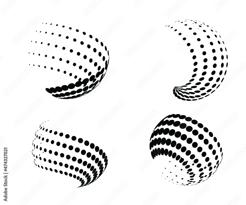 Halftone circle 3d sphere. Logo emblem design element for medical ...