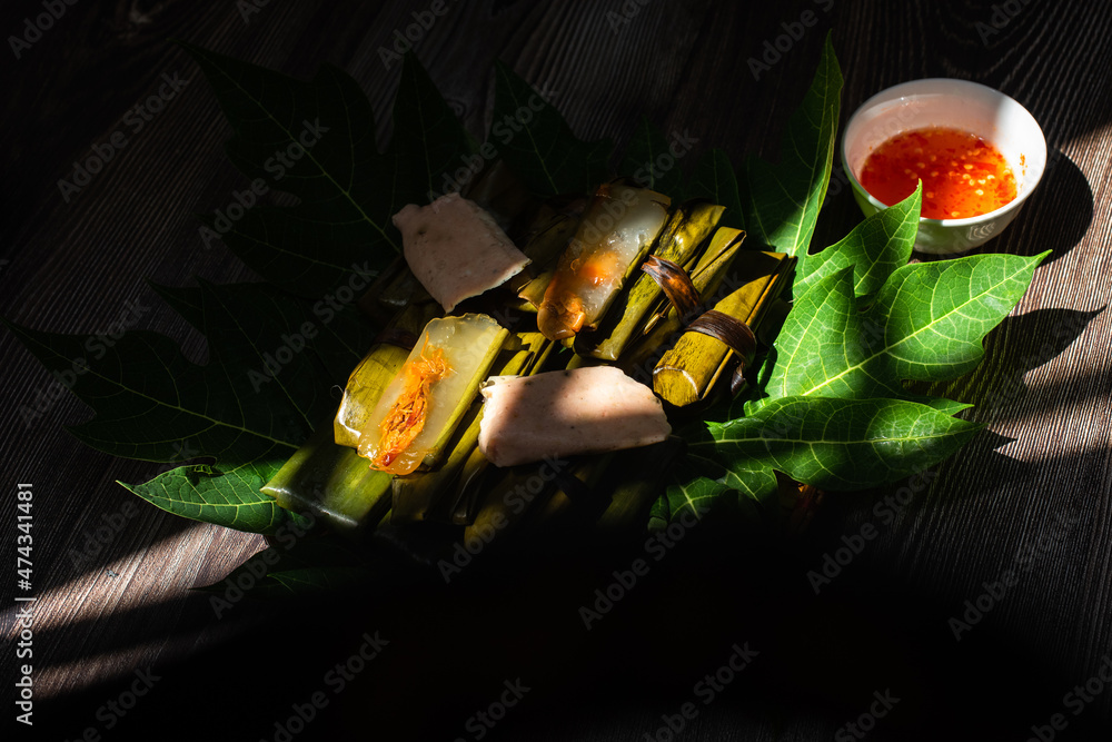 Banh bot loc is a cake made from tapioca flour with ingredients ...