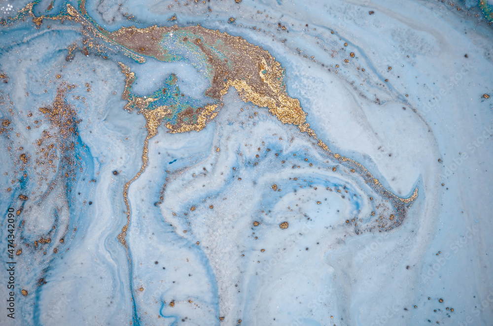 Natural luxury. Tiffany blue. Abstract ocean- ART. Style incorporates ...