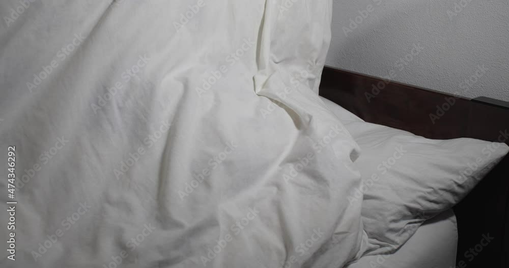 Close Up Caucasian Couple Having Sex To Bed In Light Room Man Amd Woman Making Love Under A