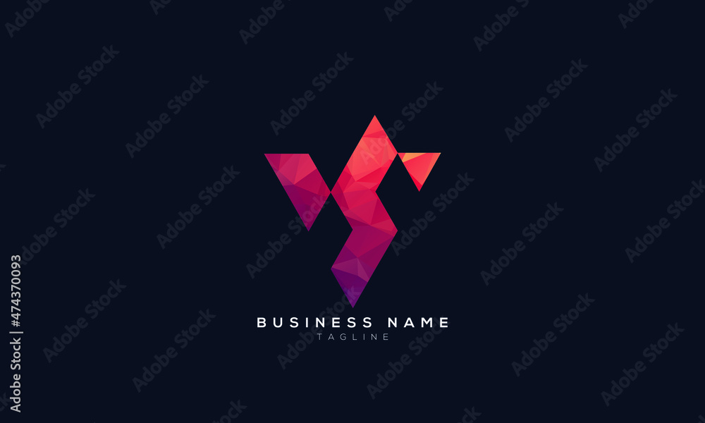 VS initials monogram letter text alphabet logo design Stock Vector ...