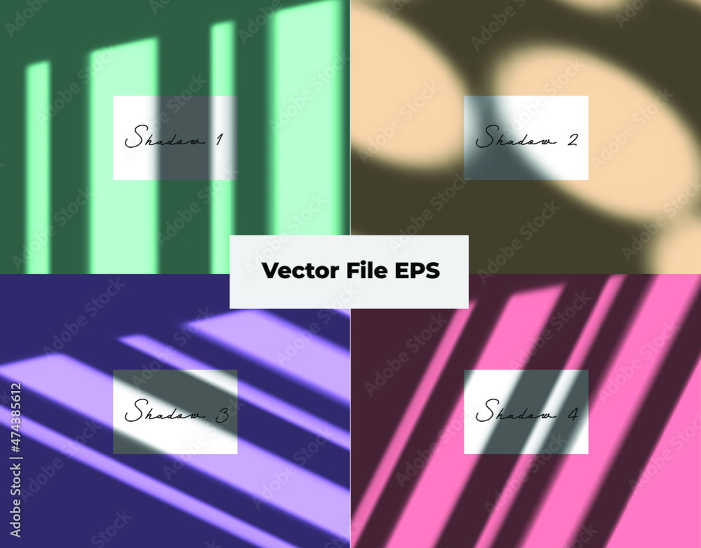 Set of realistic shadow background overlays. Realistic Shadow mock up ...