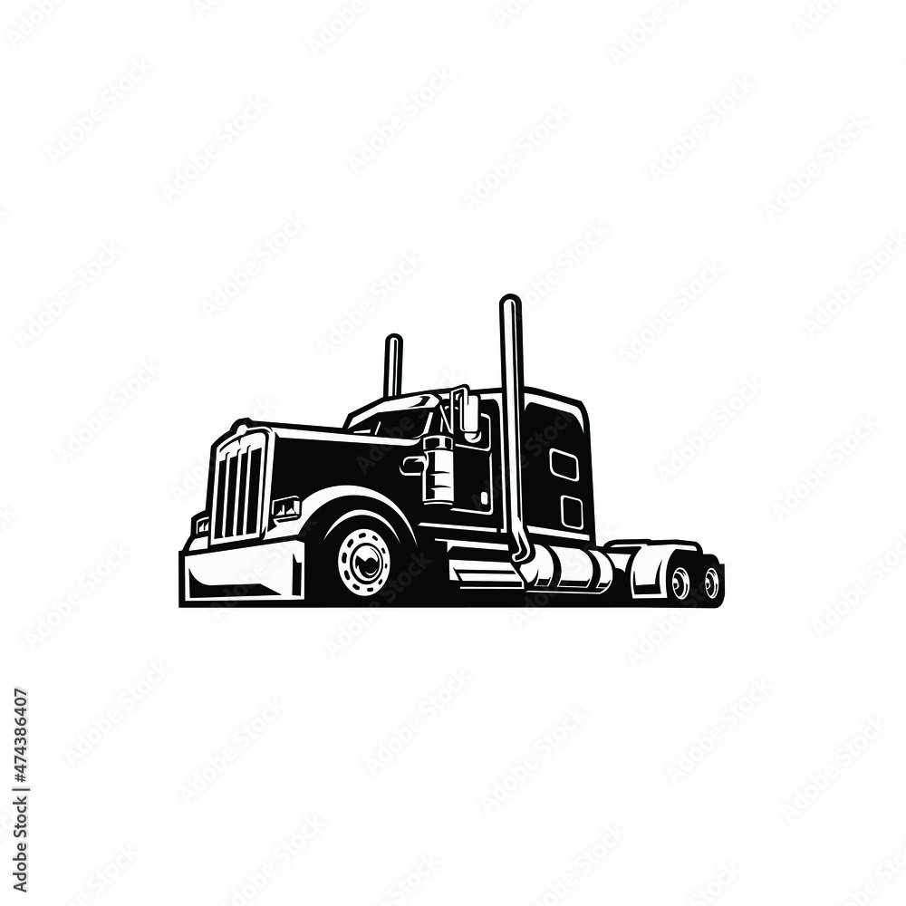 Semi truck 18 wheeler vector isolated. Best for trucking vector ...