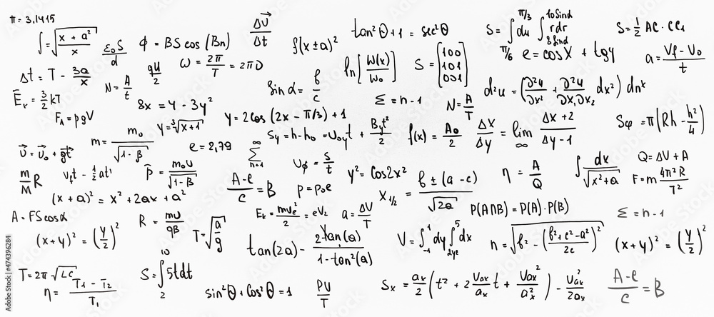 mathematical formulas calculations numbers equations and calculations ...