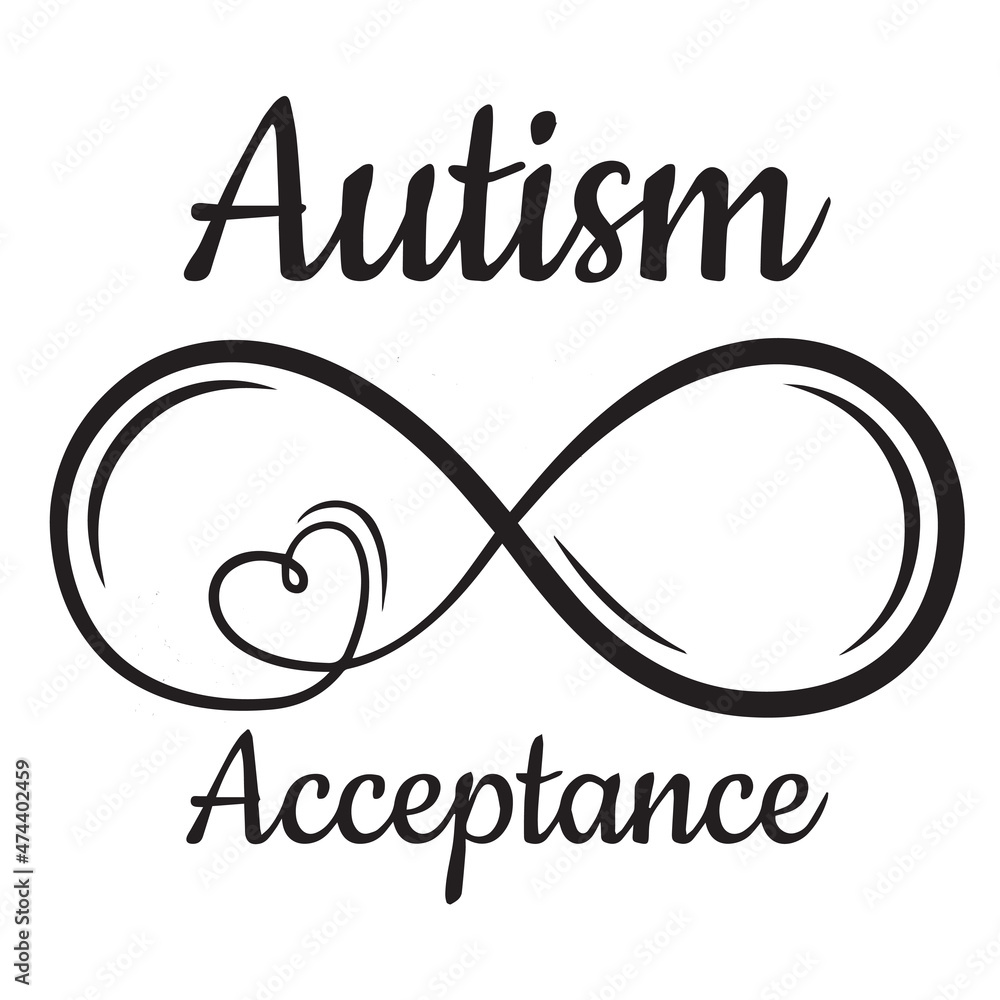 autism acceptance logo inspirational quotes typography lettering design ...