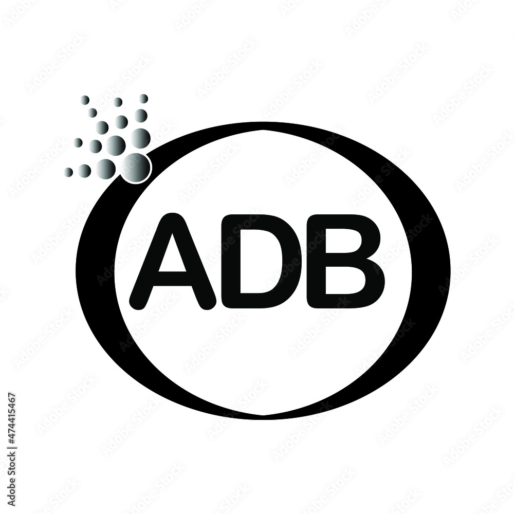 ADB logo icon vector template on white background, creative letter ADB ...