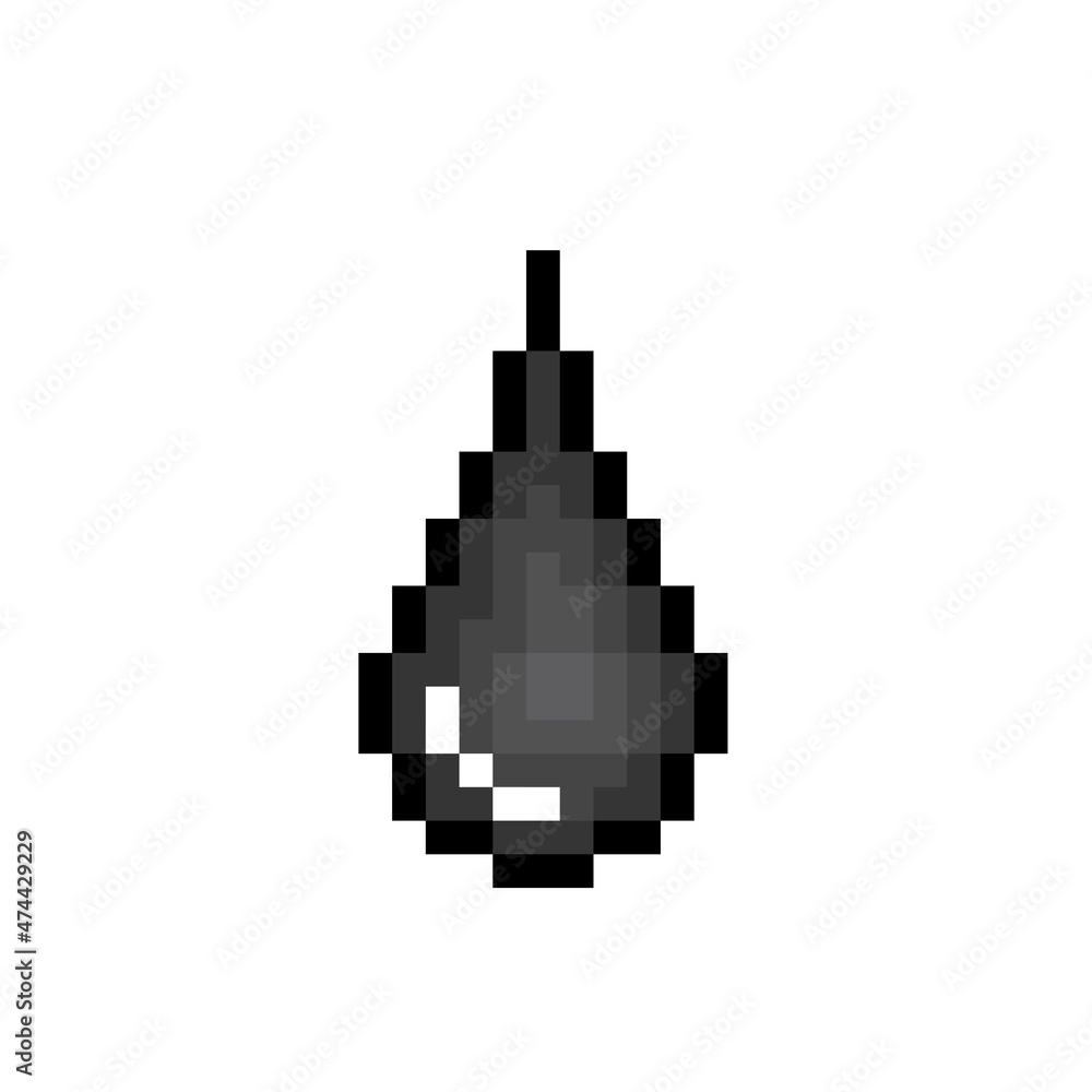 Drop of crude oil, Pixel-art, illustration Stock Vector | Adobe Stock