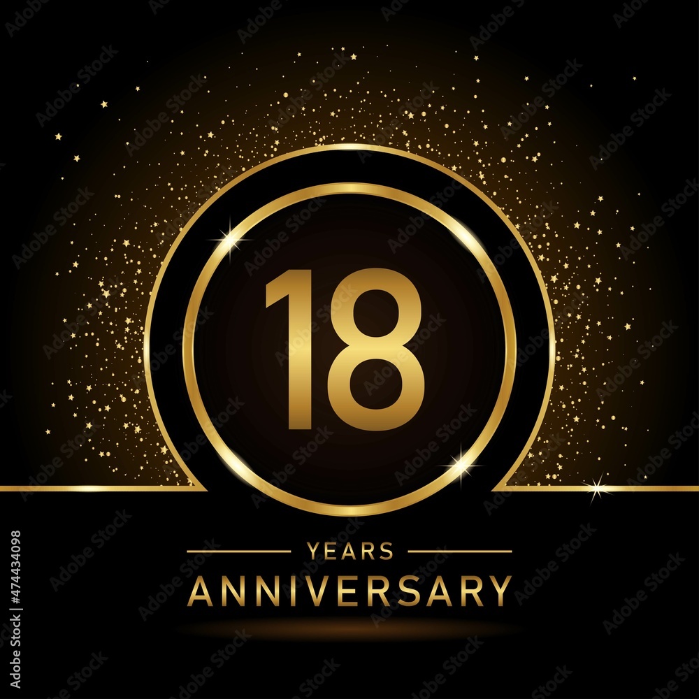 18th anniversary logo. Golden anniversary celebration logo design for ...