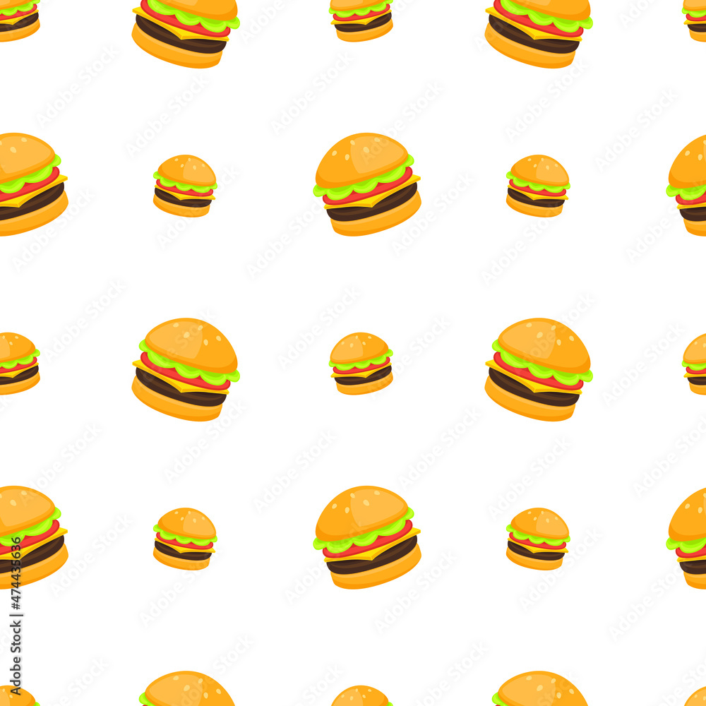 Burger Icon Emoji Pattern. Hamburger Seamless Background Symbols ...