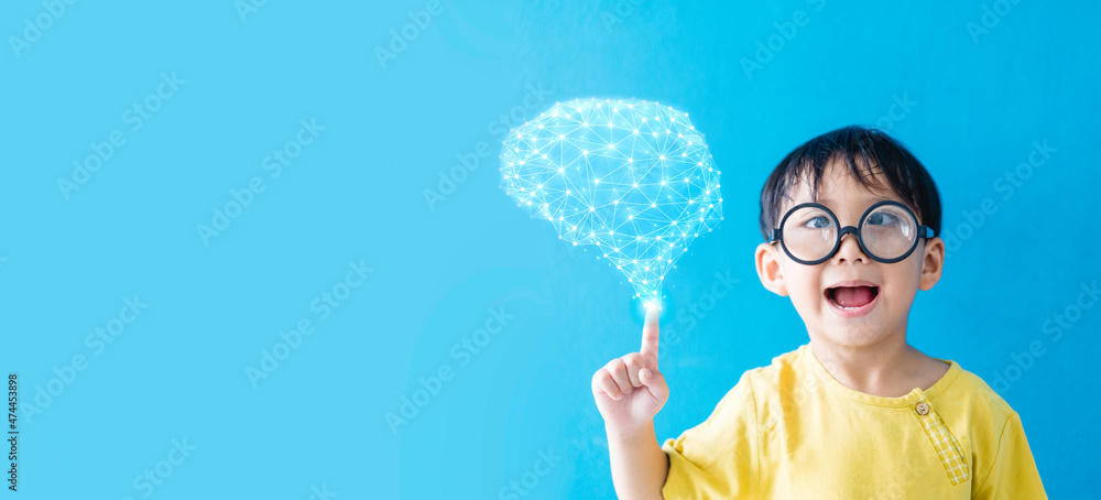Smart kid nerd asian boy child brain genius dna. good idea.Happy ...