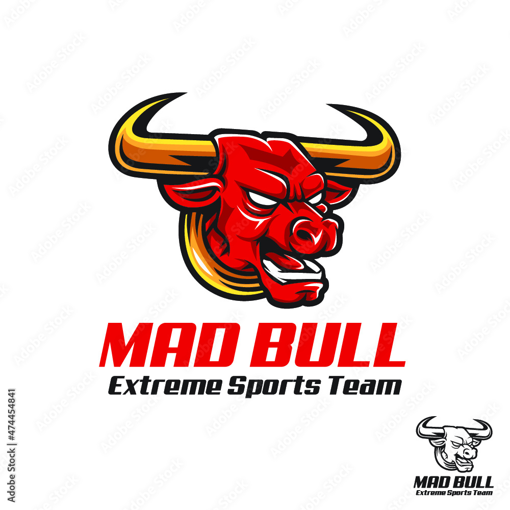 Angry bull cartoon logo mascot Stock Vector | Adobe Stock